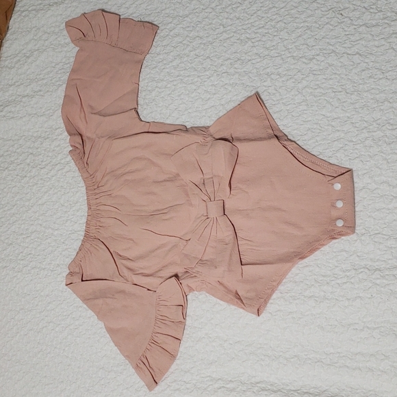 One Pieces | Baby Girls Bow Front Snap Onesie Pastel Light Pink | Poshmark